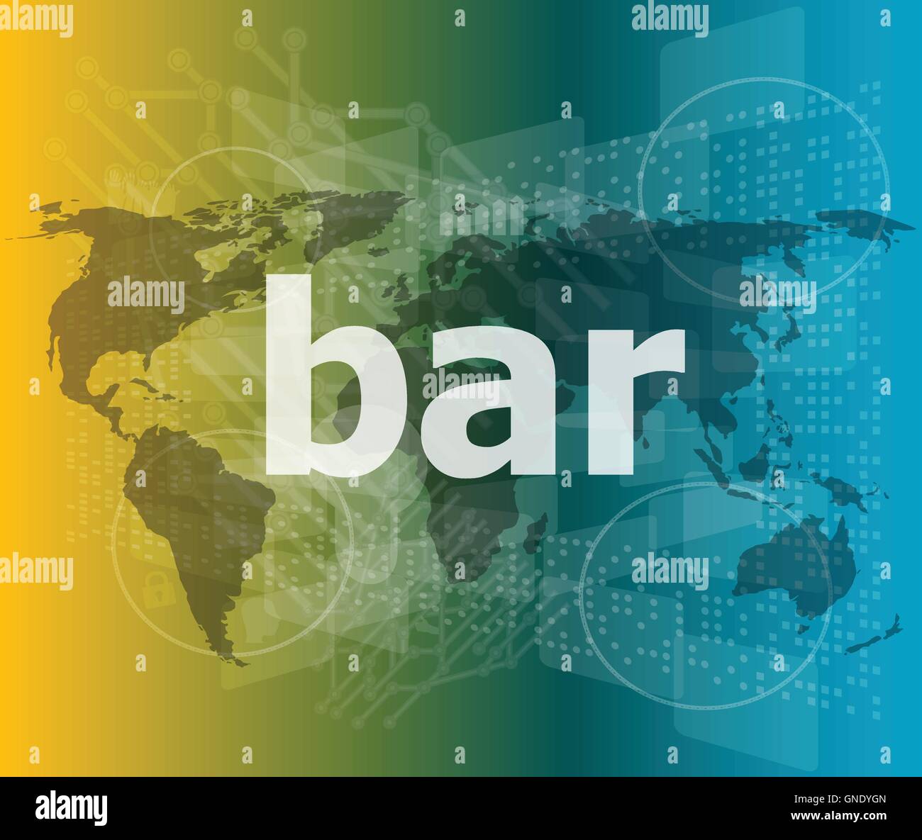 bar, hi-tech background, digital business touch screen vector ...