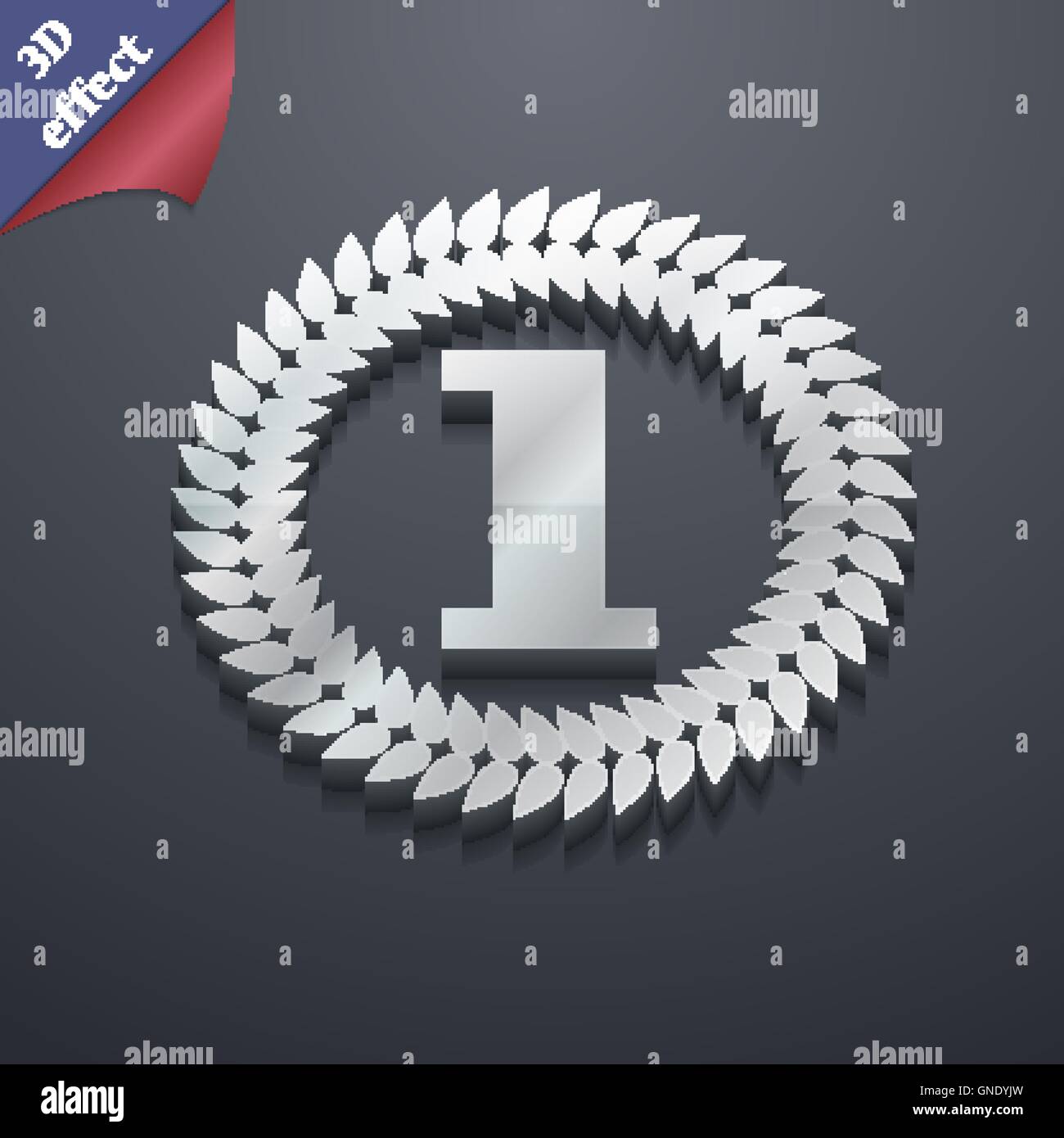 Medal, award, first icon symbol. 3D style. Trendy, modern design with ...