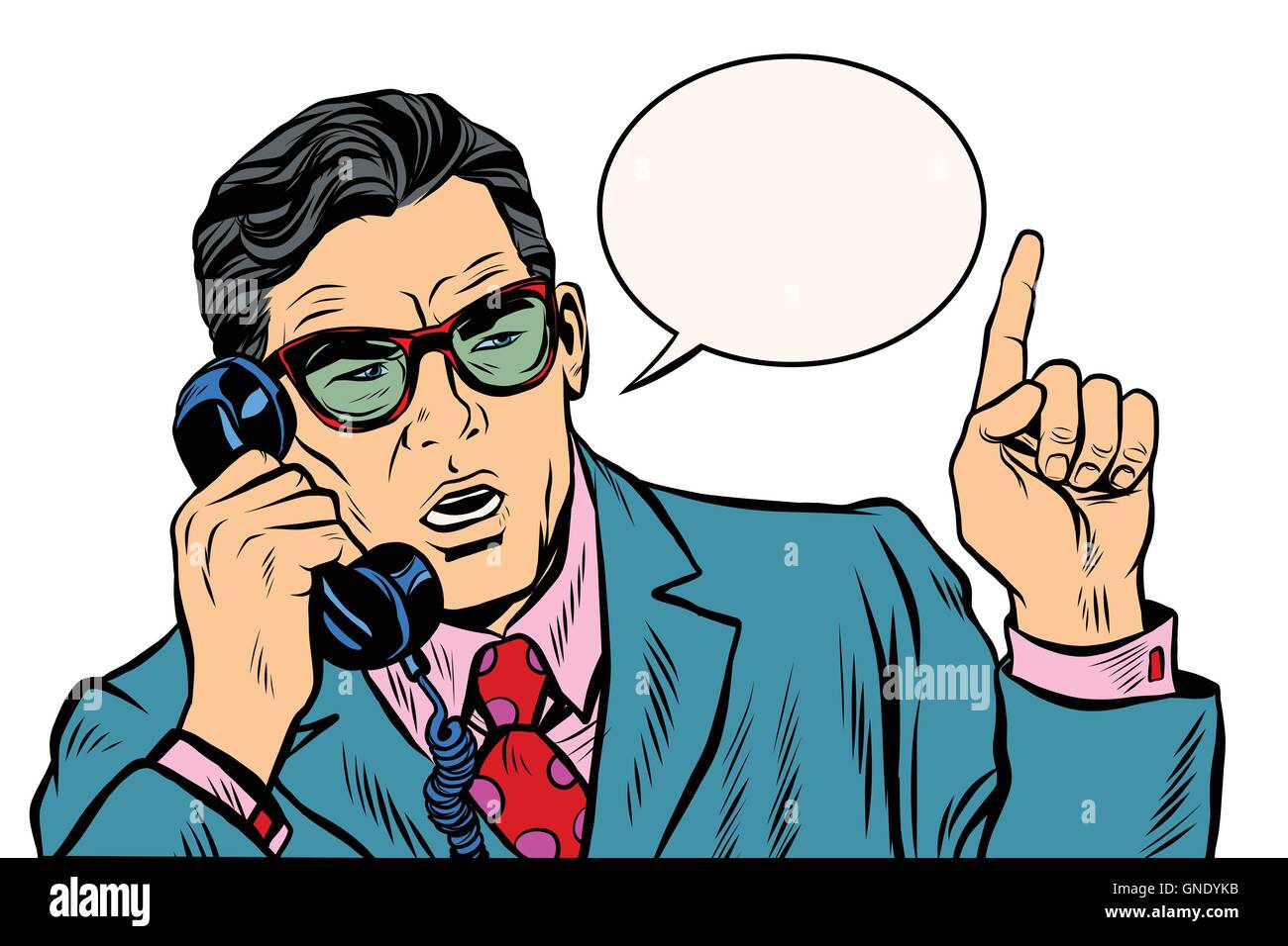 Man talking manager on phone Stock Vector Images - Alamy