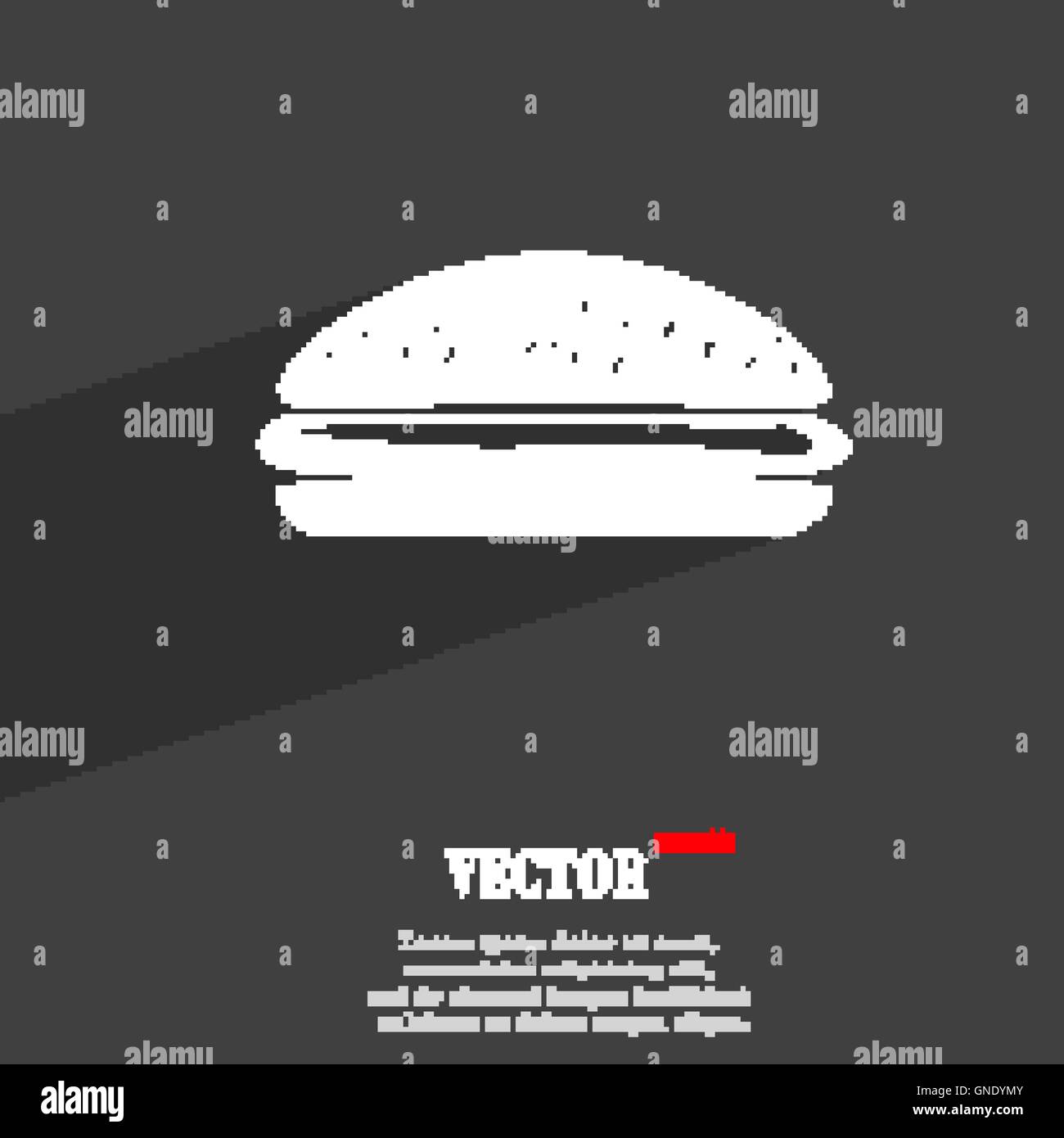 Burger, hamburger symbol Flat modern web design with long shadow and ...