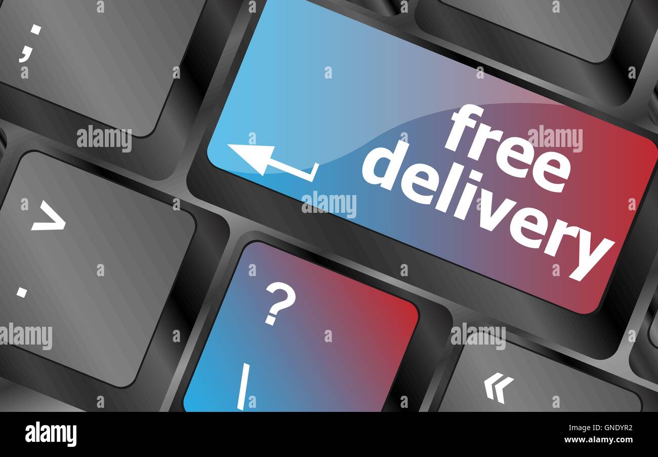 free delivery key on laptop keyboard keys vector, keyboard key ...