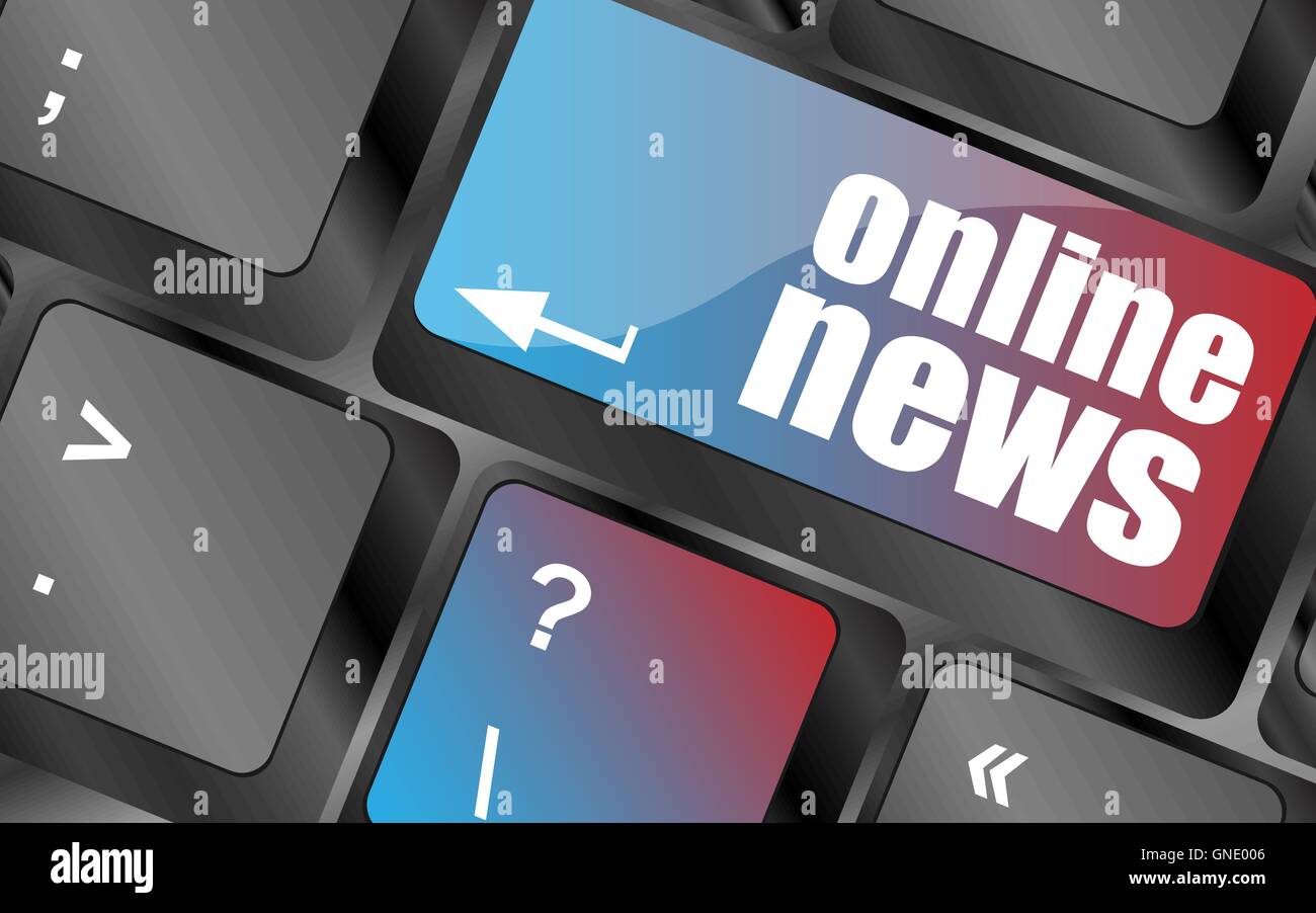 online news button on computer keyboard key vector , keyboard keys ...