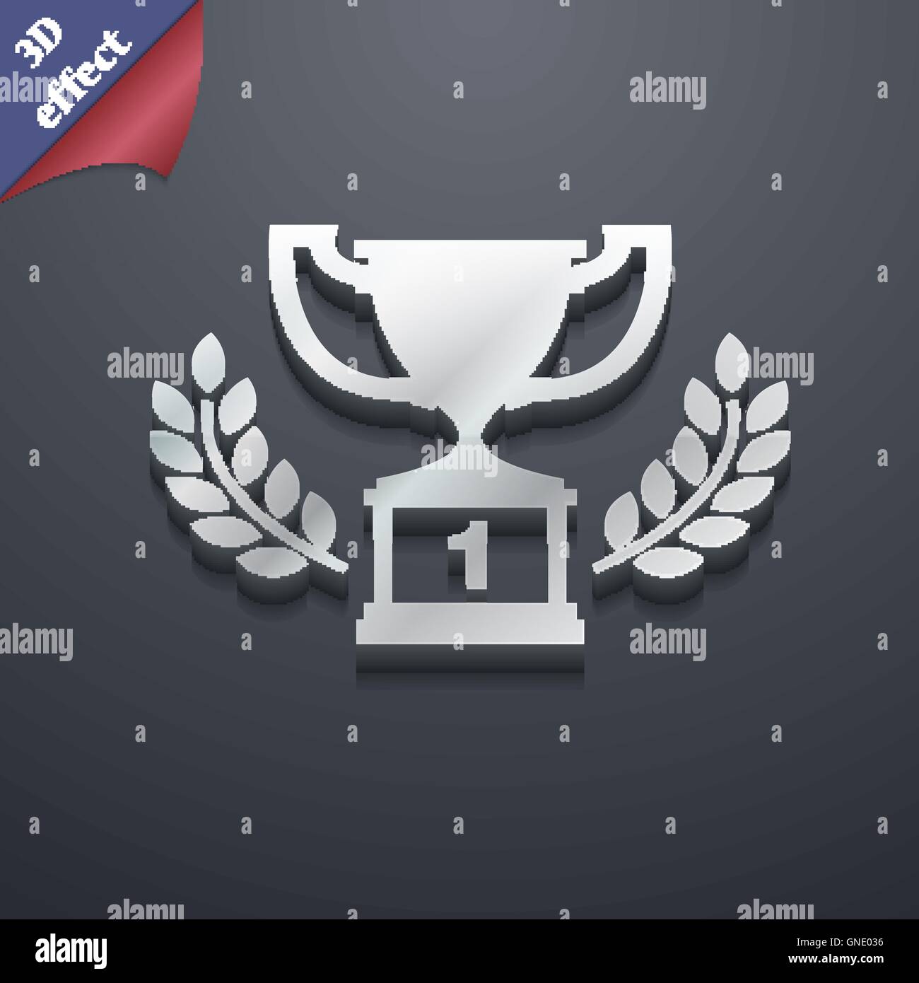 Champions cup, Trophy icon symbol. 3D style. Trendy, modern design with ...