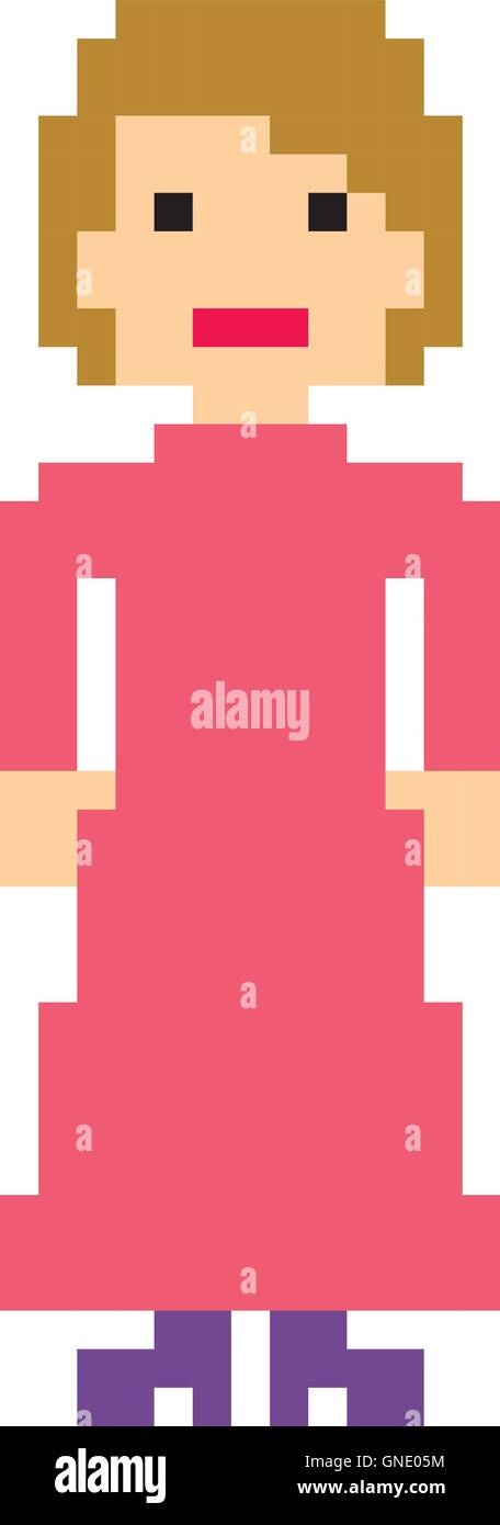 pixel people woman avatar theme Stock Vector Image & Art - Alamy