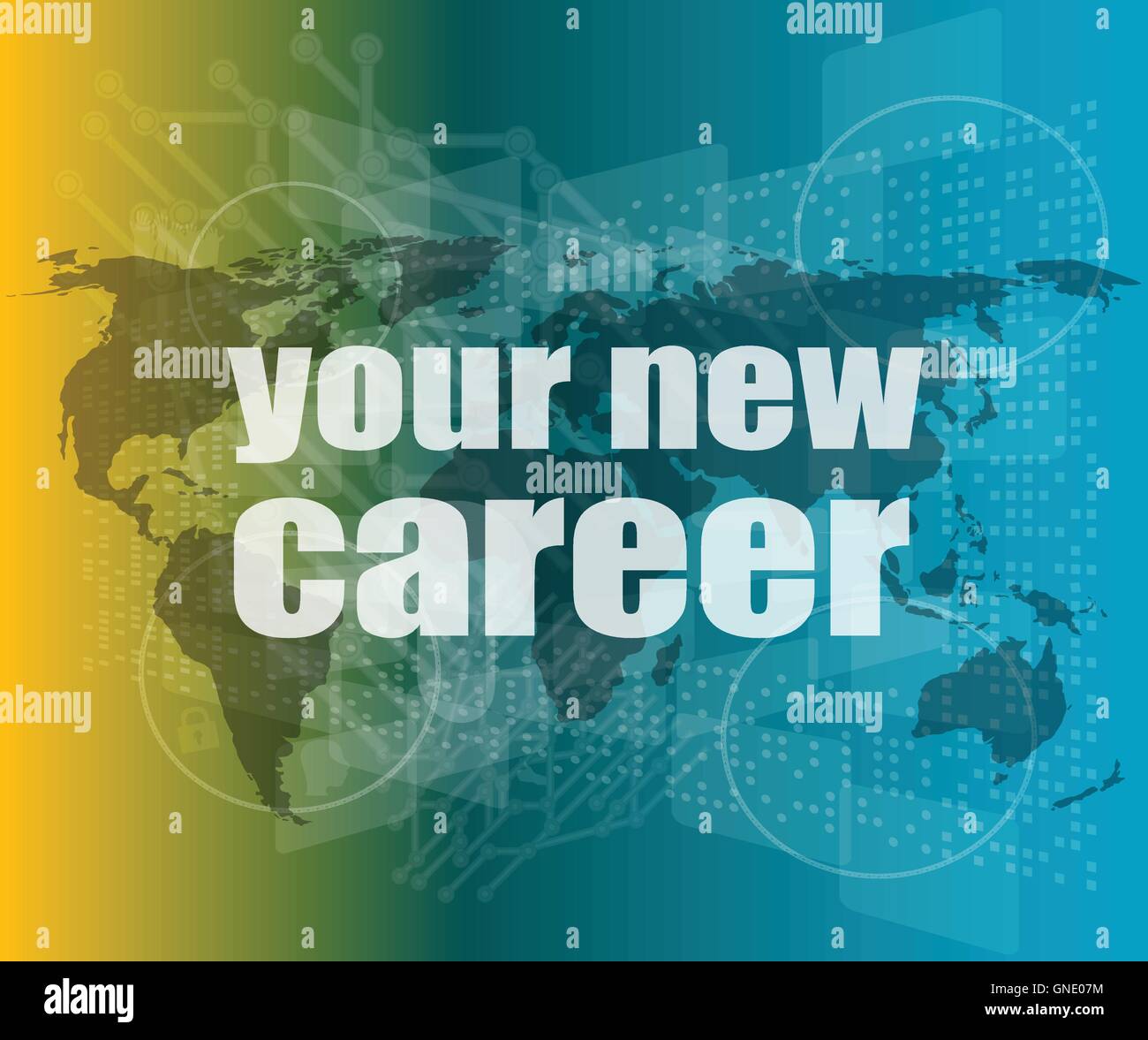 your new career on digital touch screen interface vector quotation ...