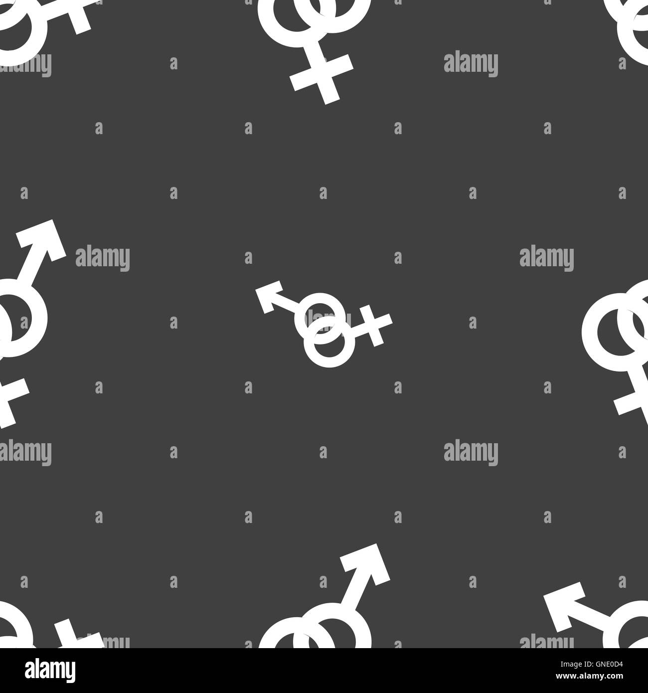 Male and female icon sign. Seamless pattern on a gray background ...