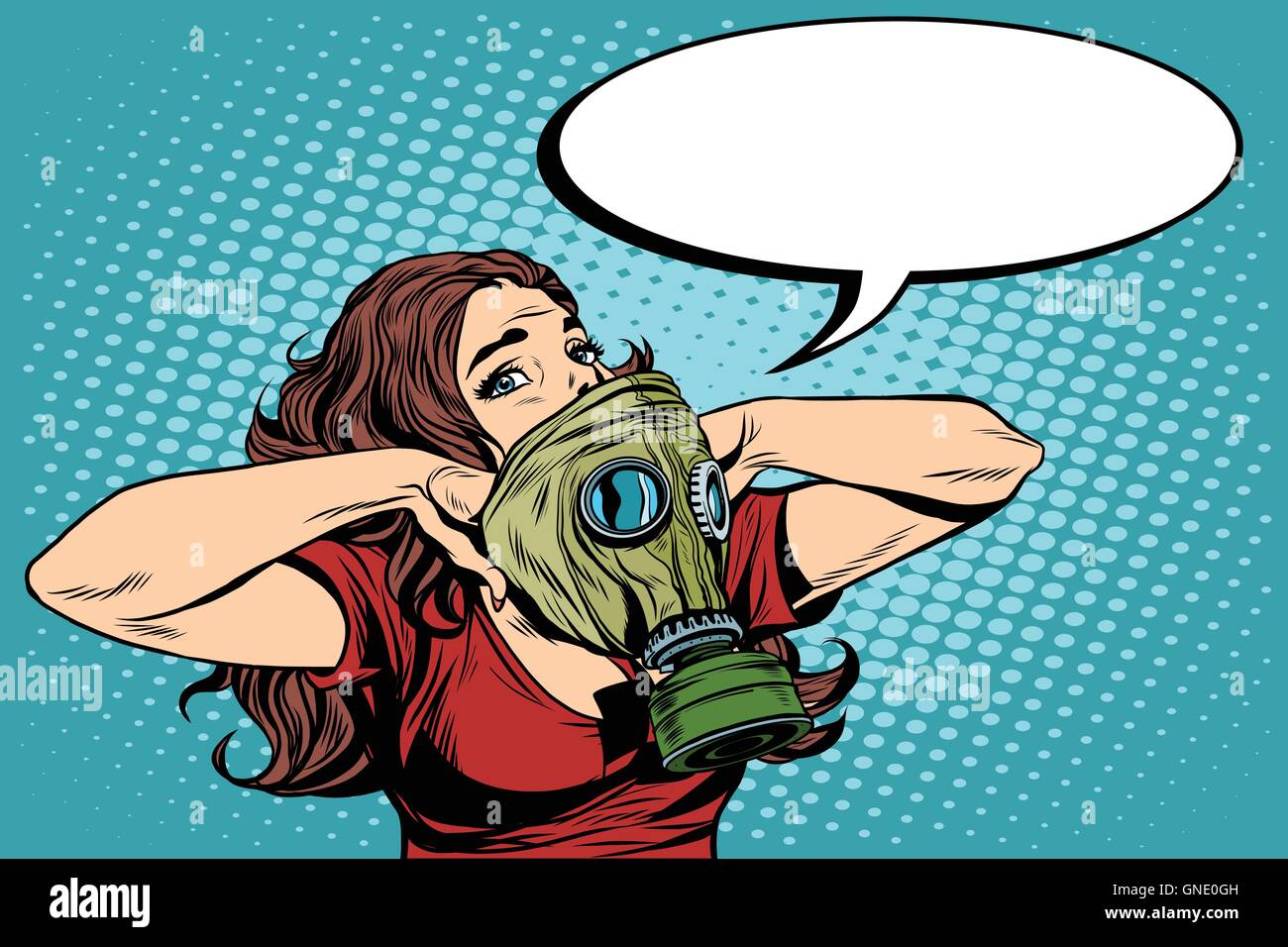Woman and gas mask Stock Vector Images - Alamy