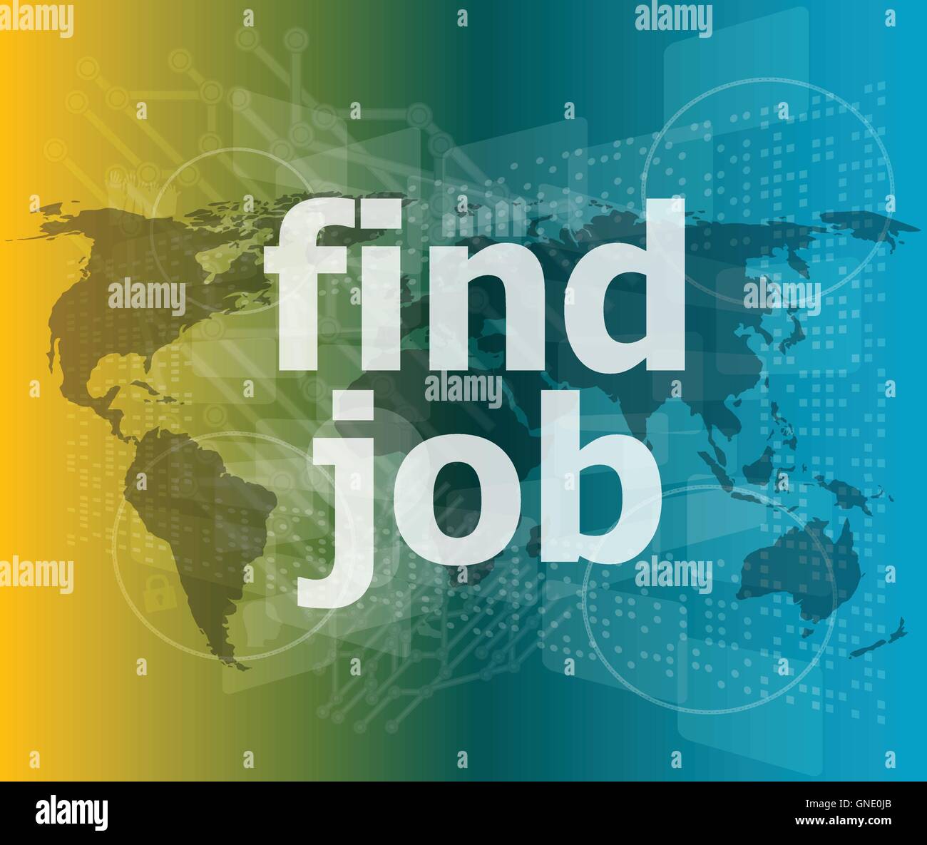 find jobs on digital touch screen, social concept vector illustration ...