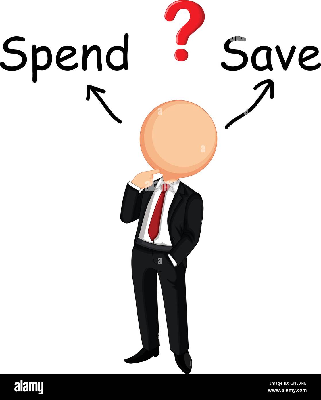 Young businessman thinking isolated Stock Vector Images - Alamy