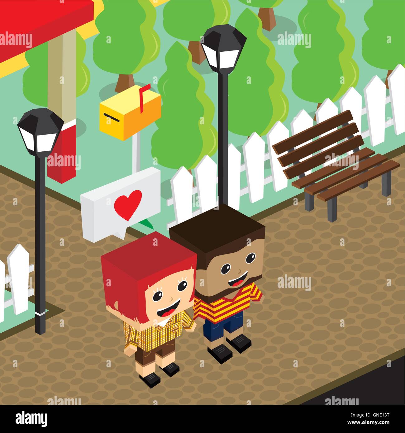 cartoon life couple lover isometric theme Stock Vector Image & Art - Alamy