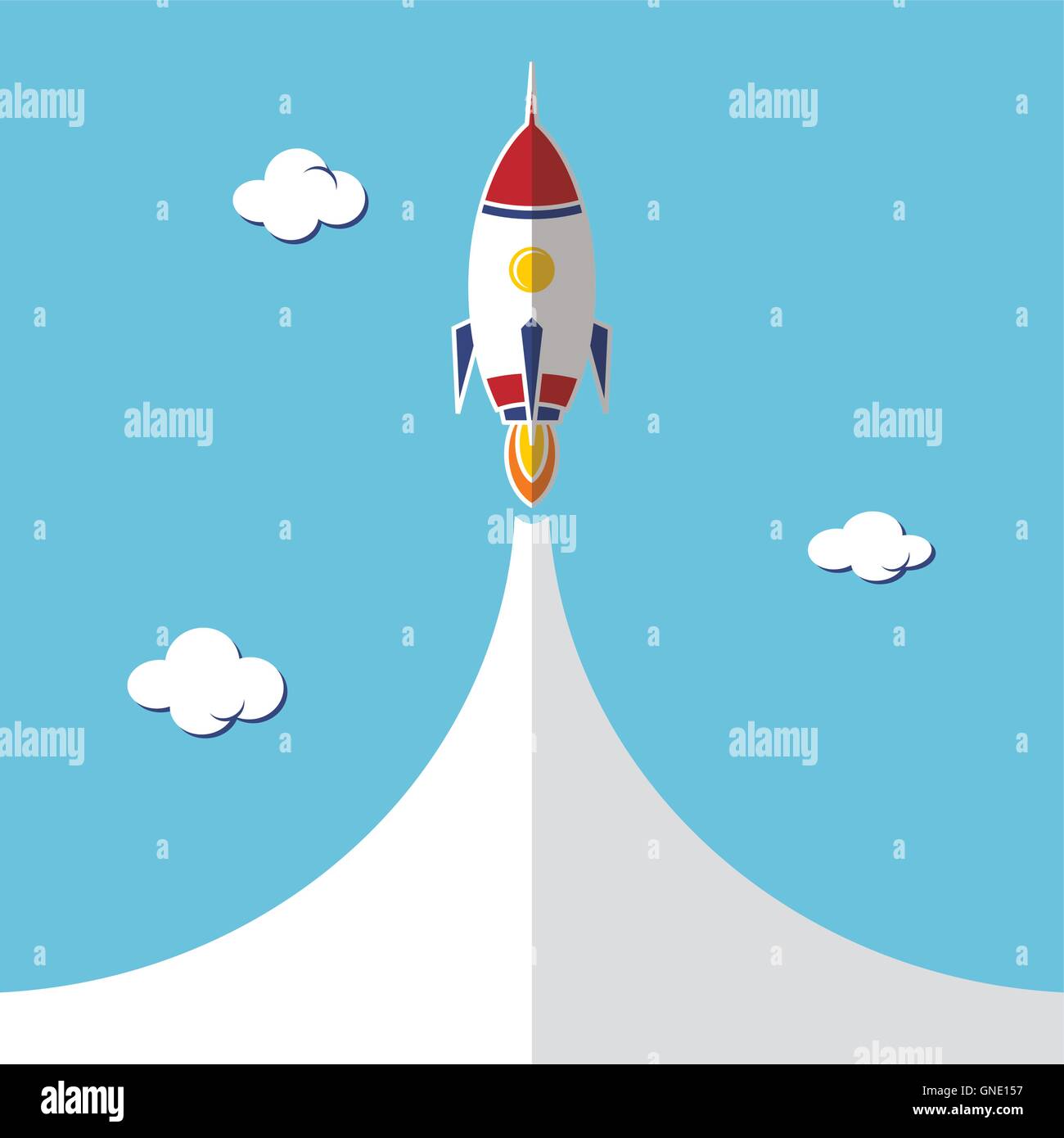 rocket ship launch Stock Vector Image & Art - Alamy