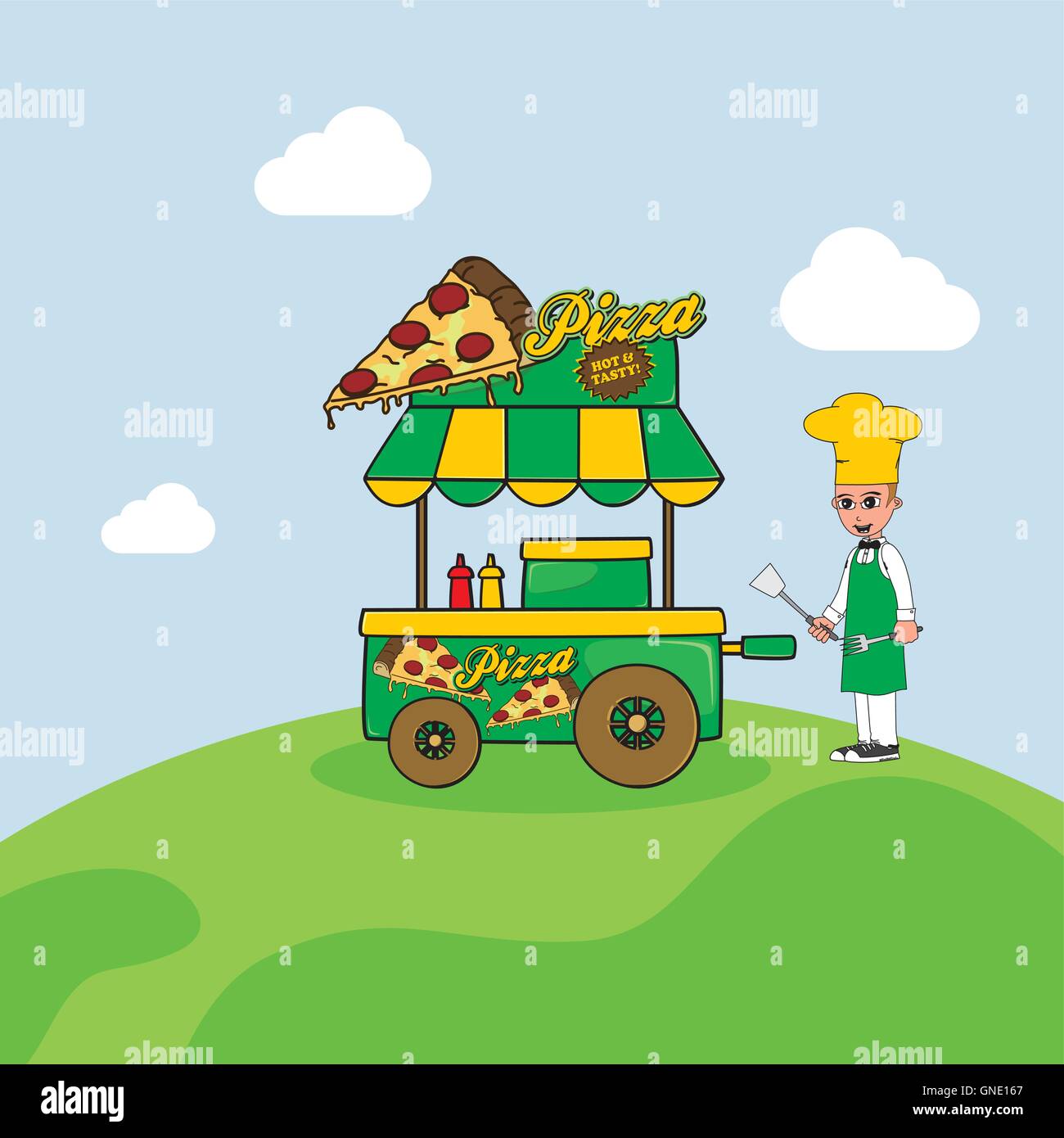 food cart vendor Stock Vector Image & Art - Alamy