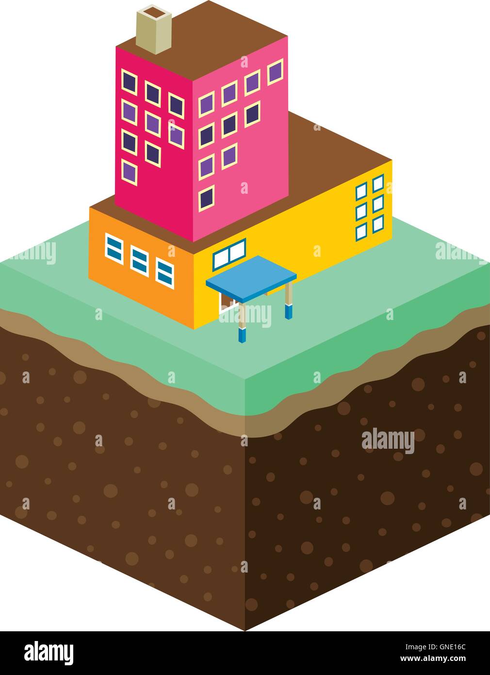 isometric residential view cartoon theme Stock Vector Image & Art - Alamy