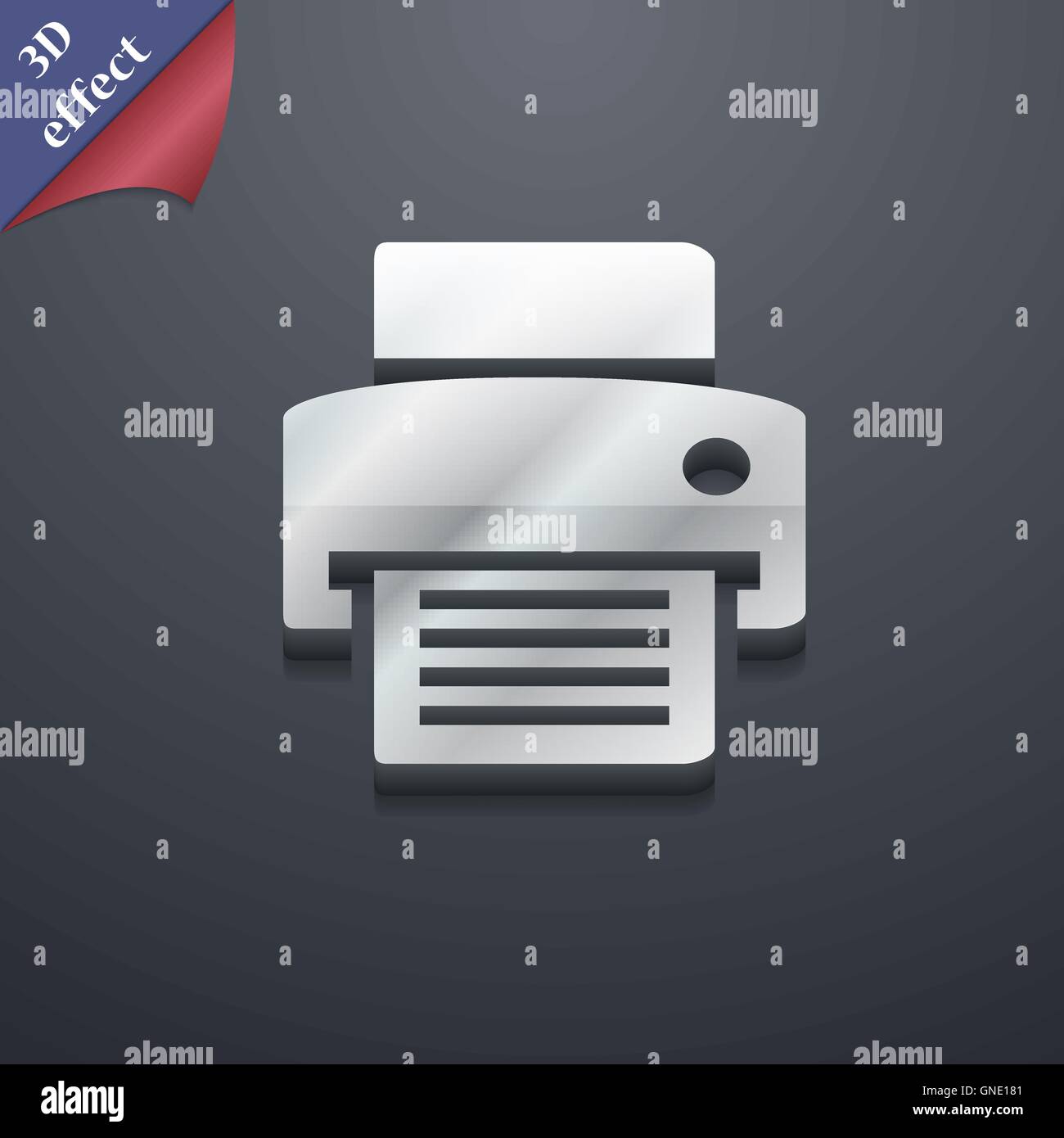 fax, printer icon symbol. 3D style. Trendy, modern design with space ...