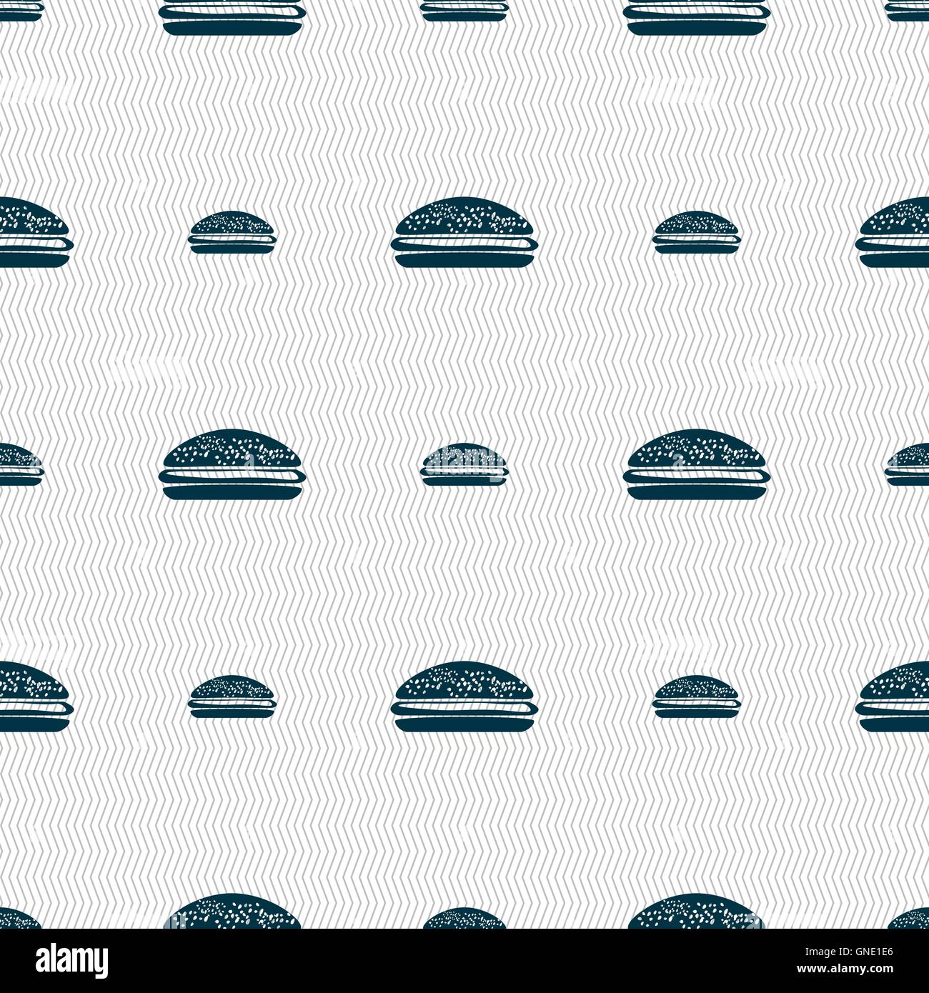 Burger, hamburger icon sign. Seamless pattern with geometric texture ...