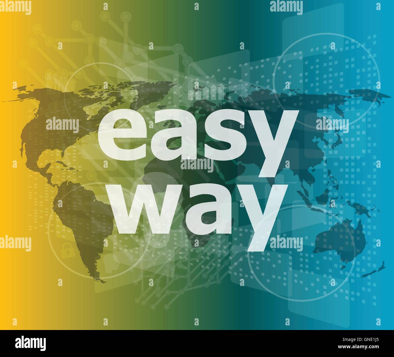 social concept: easy way word on digital screenvector quotation marks ...