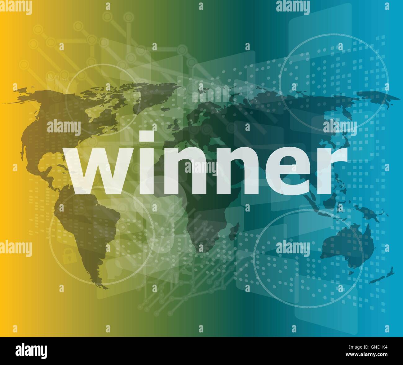 winner, green digital background, global internet concept vector ...
