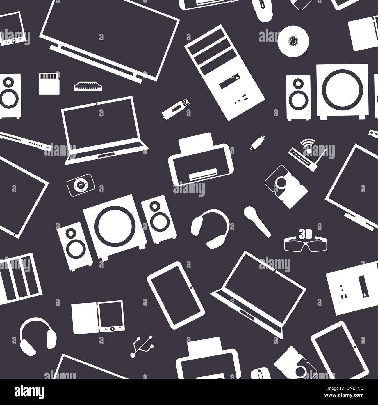 Seamless background from digital devices, vector illustration Stock ...