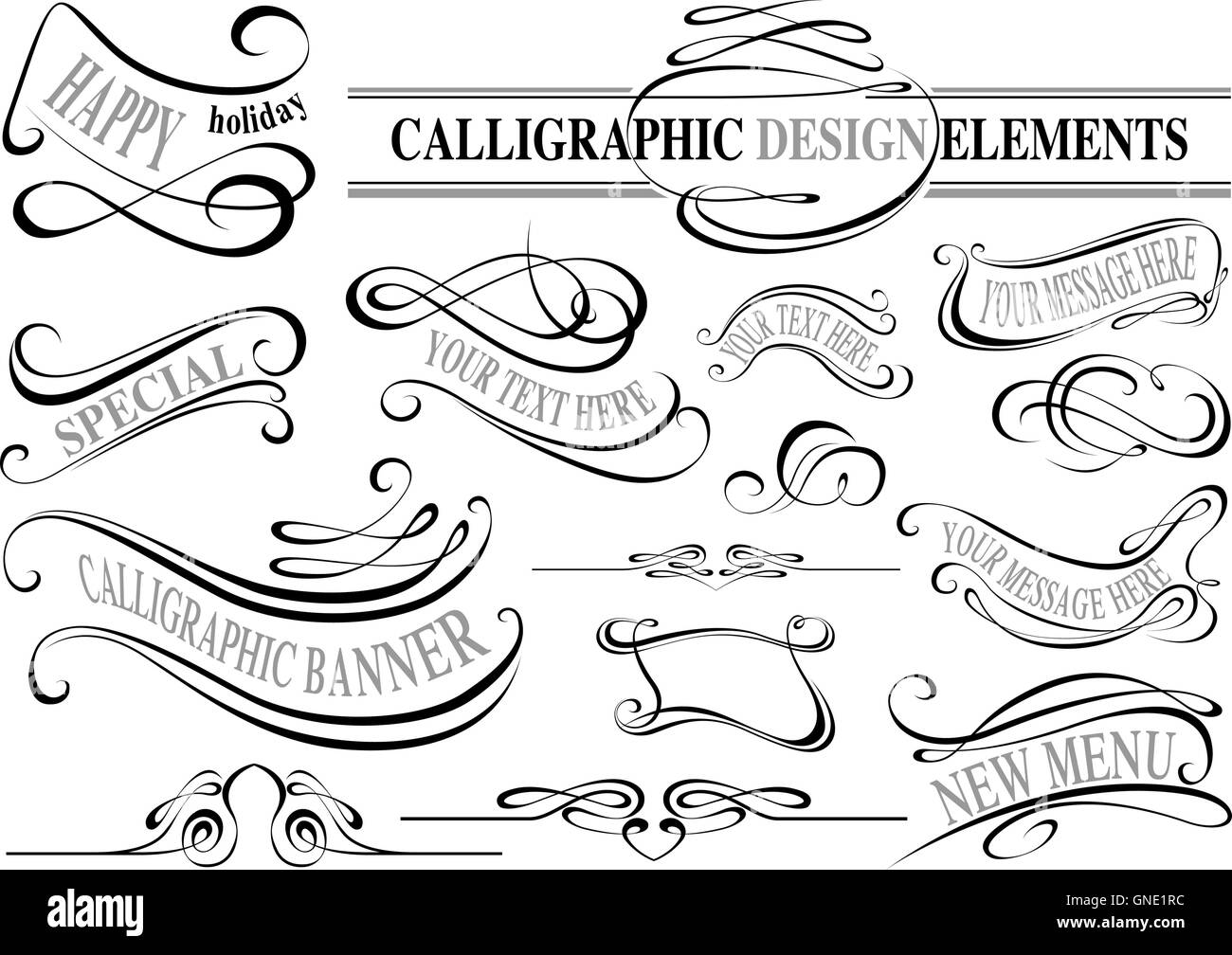 Calligraphic banner hi-res stock photography and images - Alamy