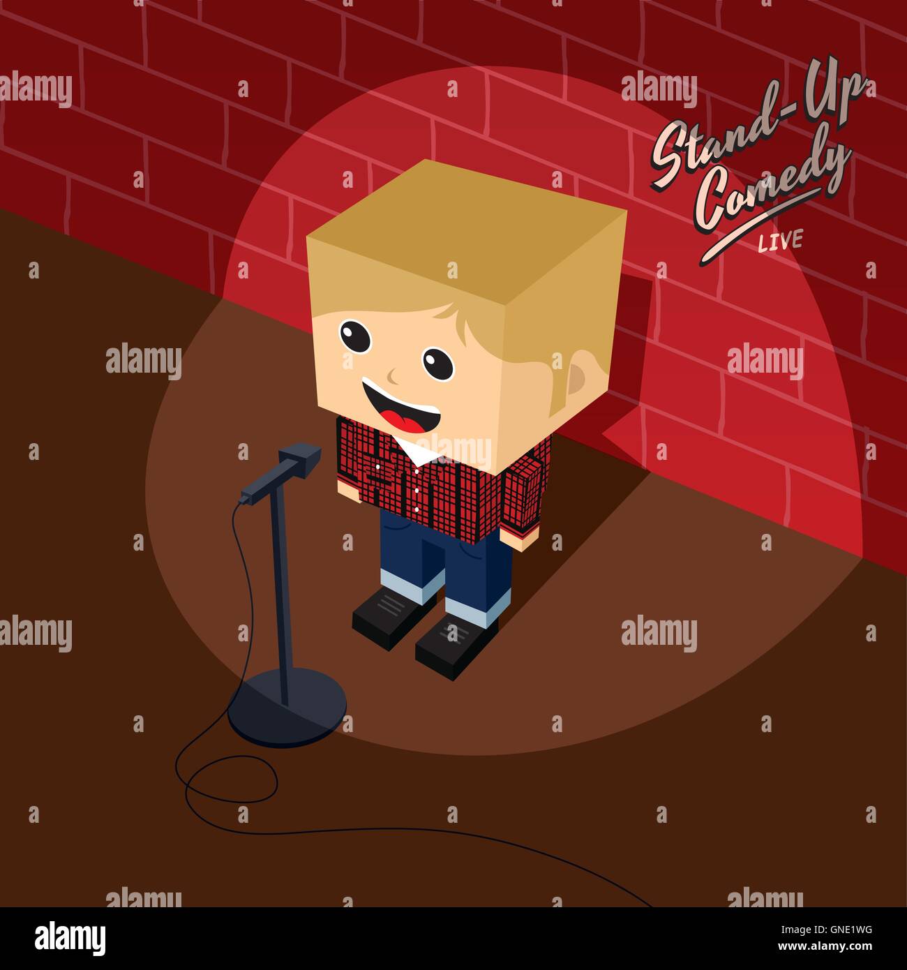 stand up comedy isometric block cartoon Stock Vector Image & Art - Alamy