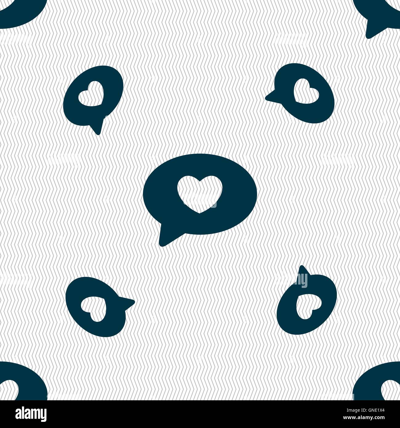Heart icon sign. Seamless pattern with geometric texture. Vector Stock ...