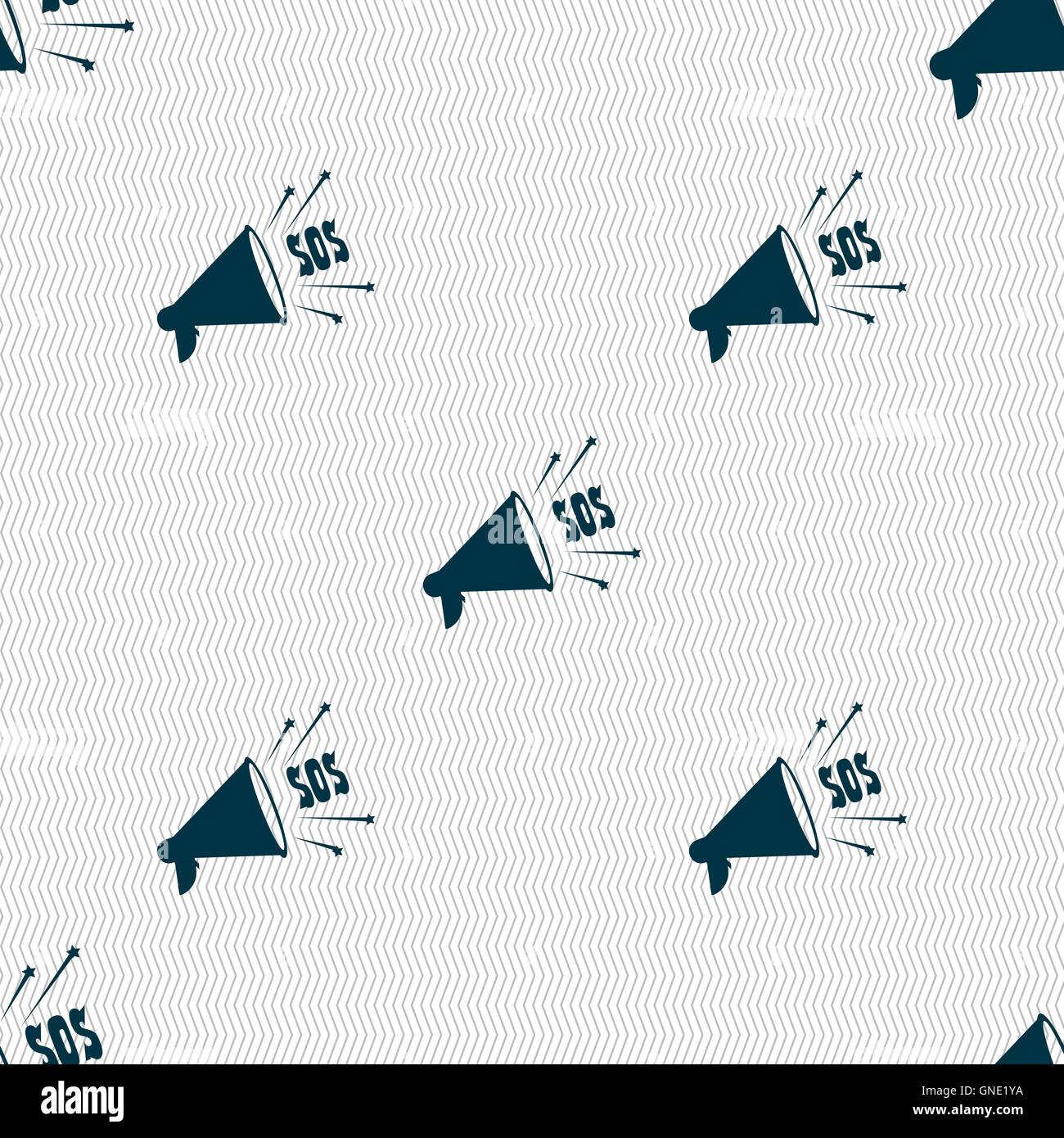 sos web speaker icon sign. Seamless pattern with geometric texture. Vector Stock Vector Image ...
