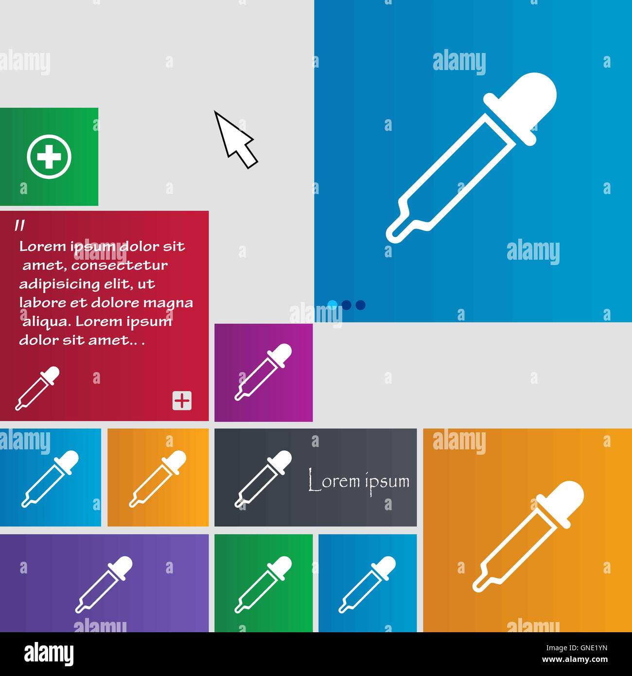 Pipette icon sign. buttons. Modern interface website buttons with cursor pointer. Vector Stock ...