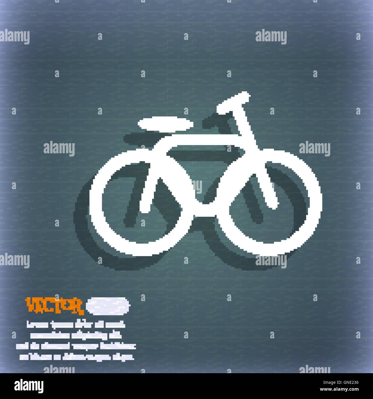 Bicycle, bike icon. On the blue-green abstract background with shadow ...