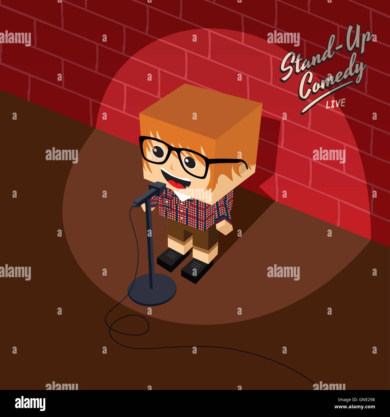 stand up comedy isometric block cartoon Stock Vector Image & Art - Alamy