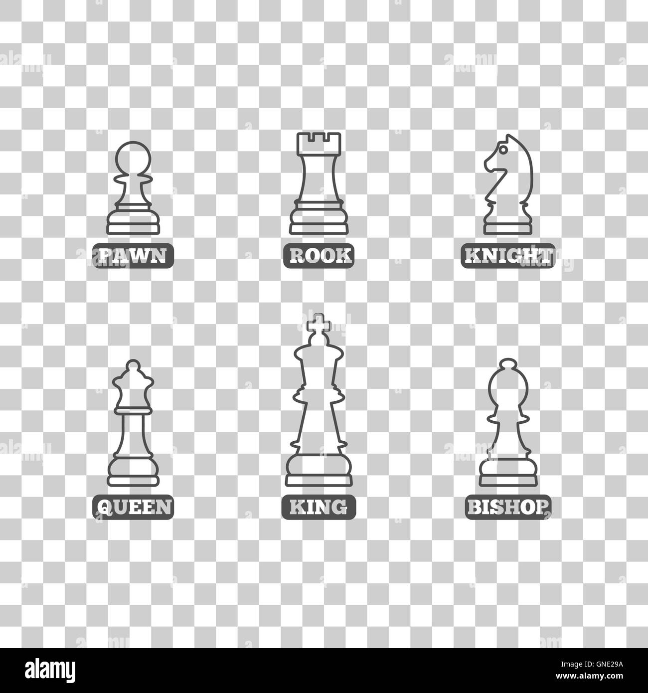 Outline chess pieces set hi-res stock photography and images - Alamy