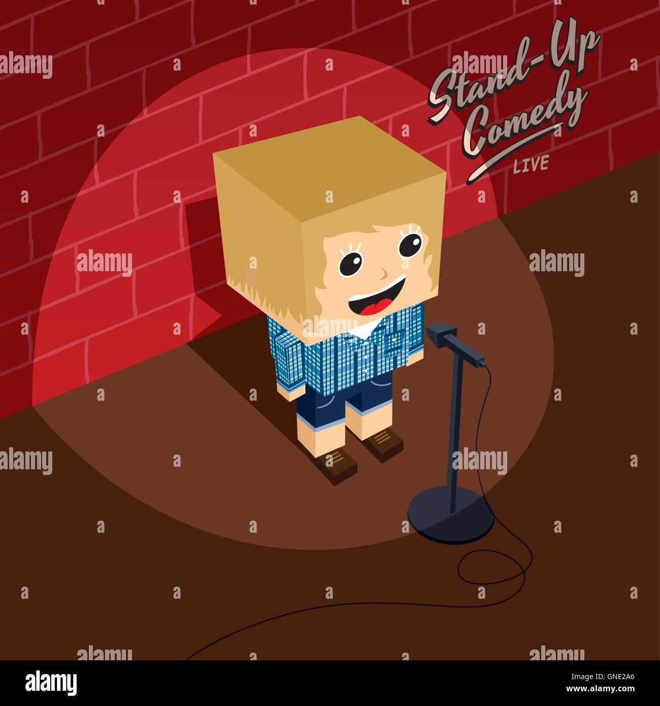stand up comedy isometric block cartoon Stock Vector Image & Art - Alamy