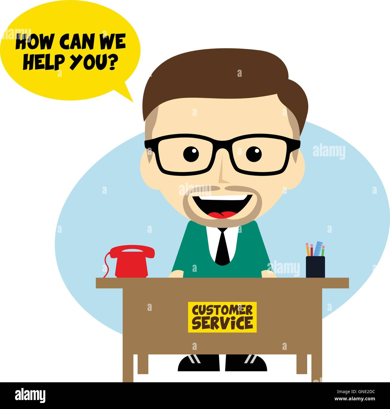 Customer service desk cartoon character hi-res stock photography and ...