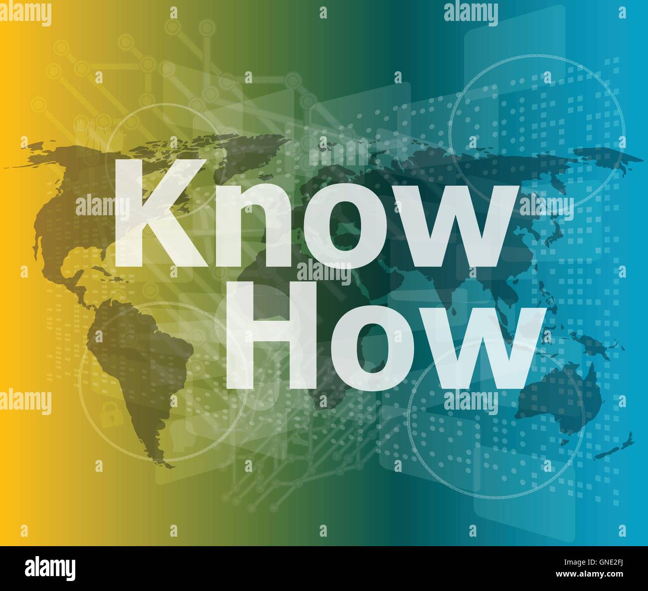The word know how on digital screen, social concept vector illustration ...
