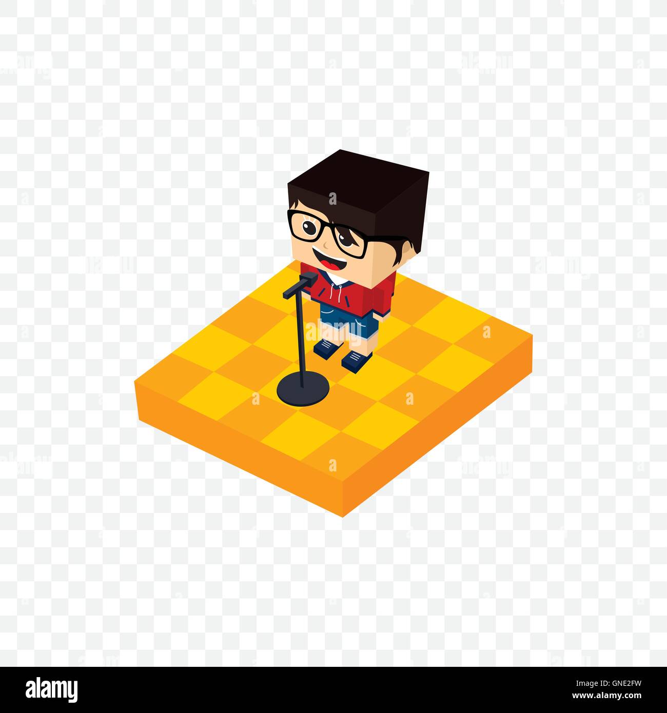 stand up comedy isometric block cartoon Stock Vector Image & Art - Alamy