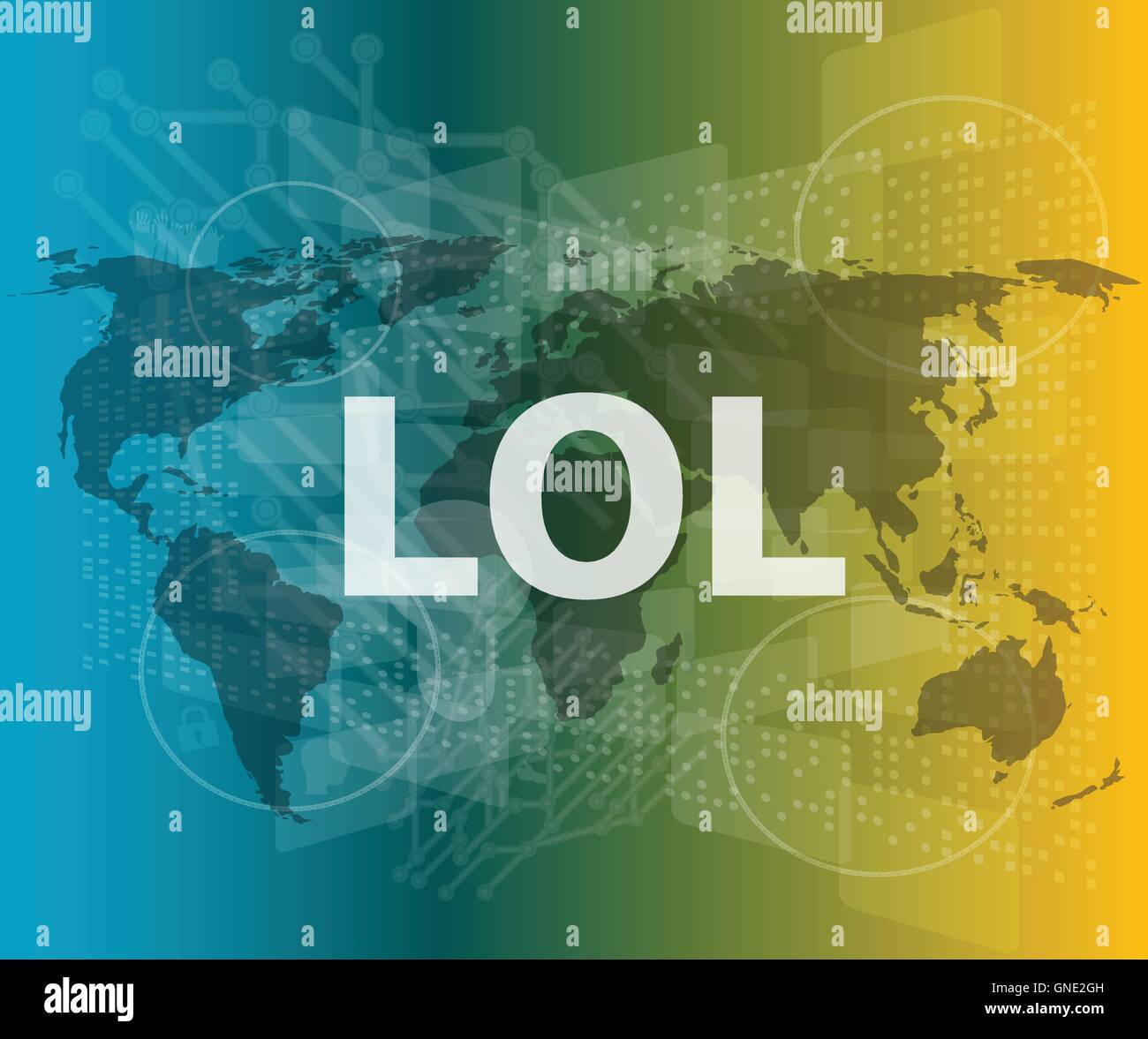 social concept: words LOL on digital screen vector quotation marks with ...