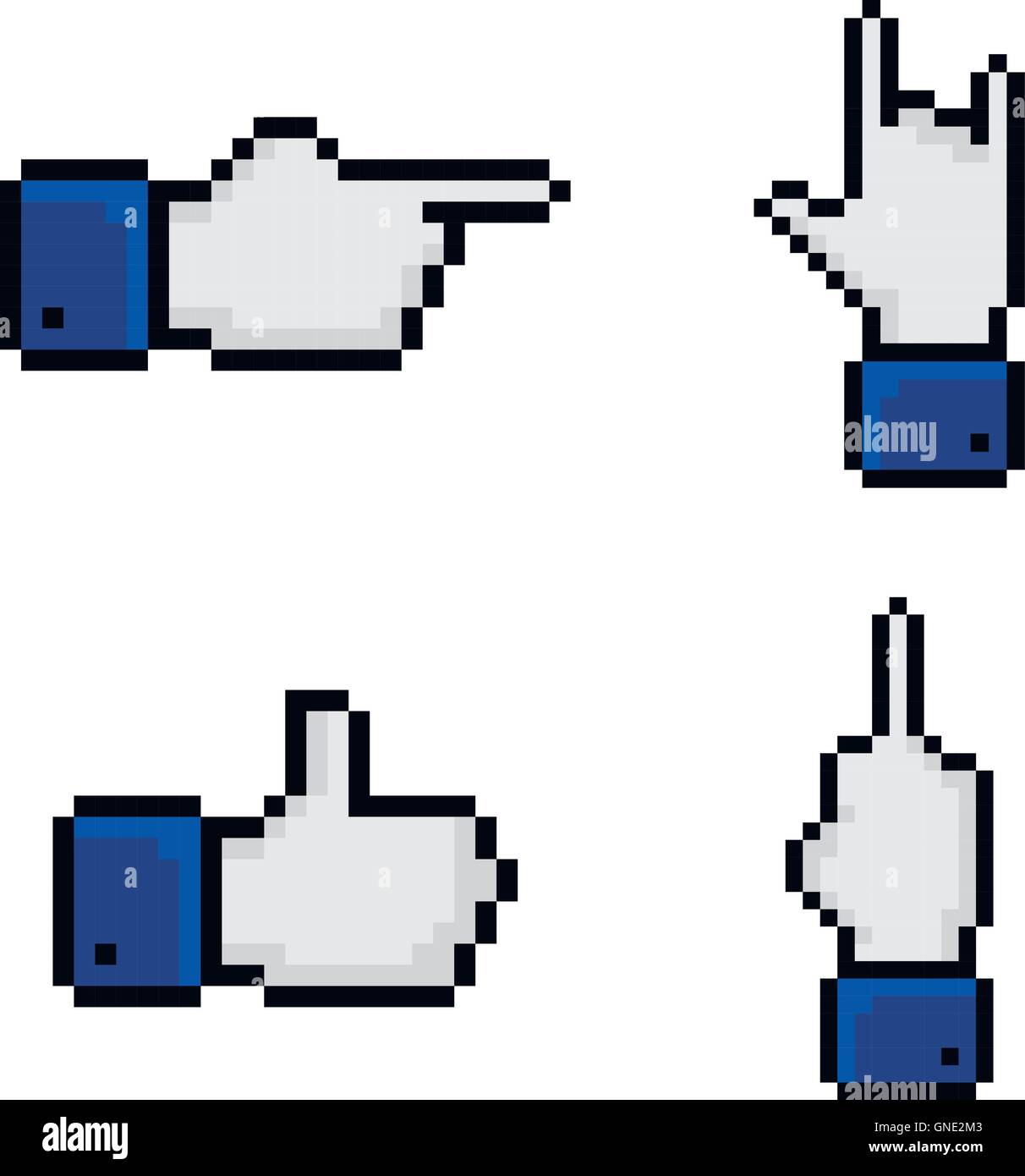 pixel theme hand gesture sign Stock Vector Image & Art - Alamy