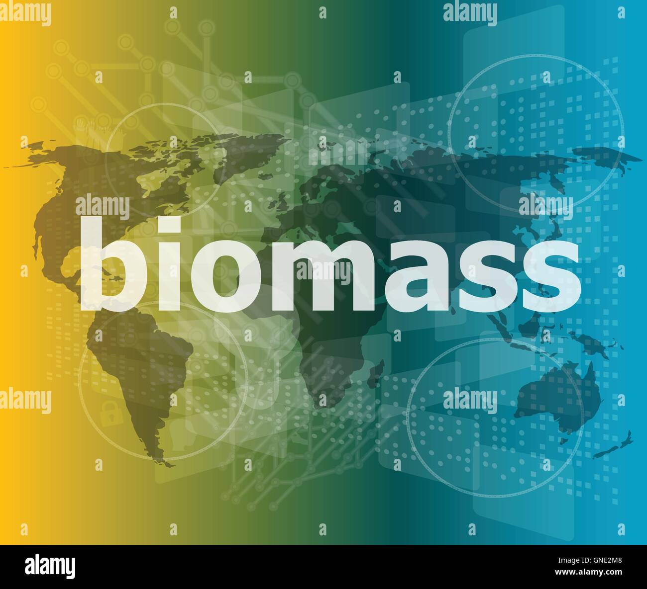 biomass word on digital touch screen background vector illustration ...