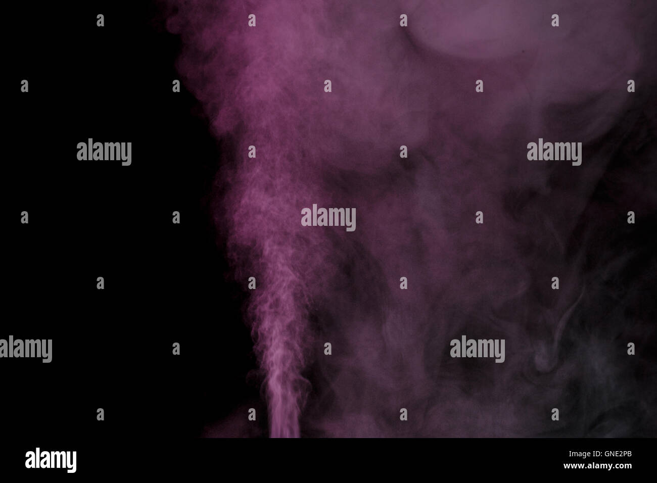 Abstract purple water vapor on a black background. Texture. Design ...