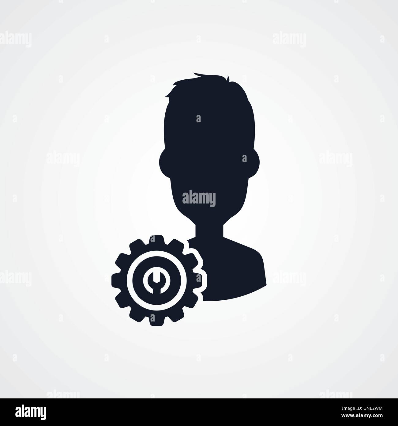 avatar portrait cog setting icon theme Stock Vector Image & Art - Alamy