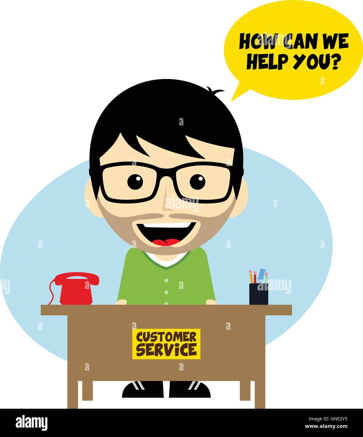 customer service desk cartoon character Stock Vector Image & Art - Alamy