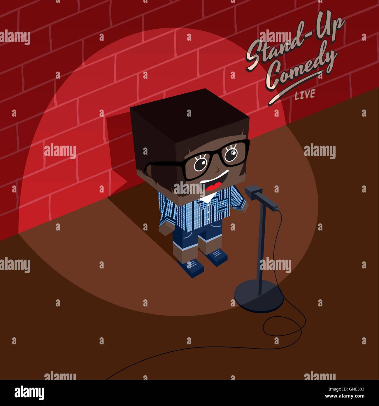 stand up comedy isometric block cartoon Stock Vector Image & Art - Alamy
