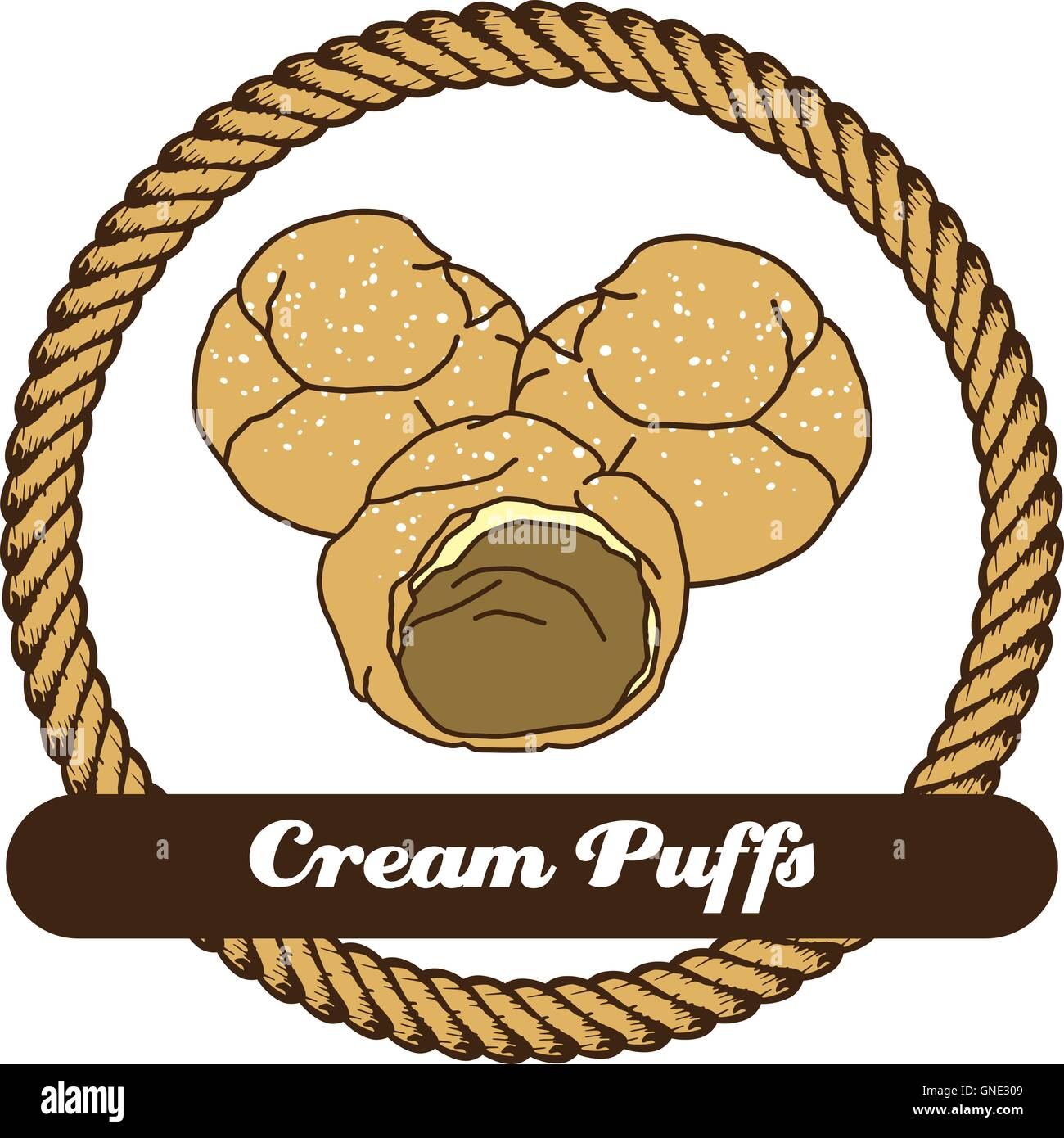delicious cream puff Stock Vector Image & Art - Alamy