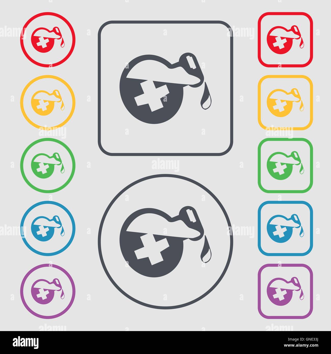 Round chemical bottle illustration Stock Vector Images - Alamy