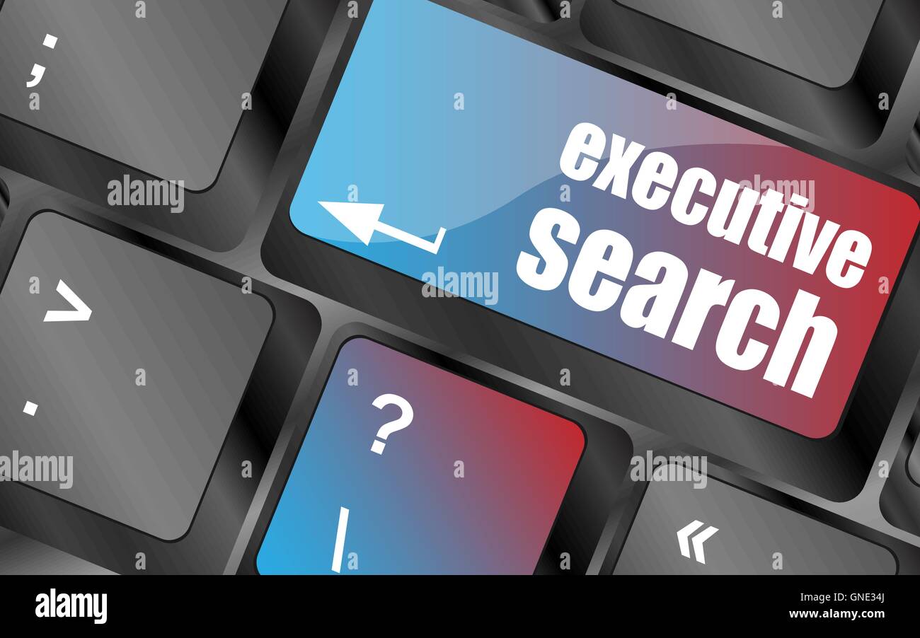 executive search button on the keyboard close-up, keyboard keys ...