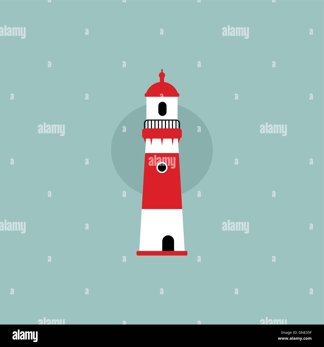 beach lighthouse flat illustration Stock Vector Image & Art - Alamy