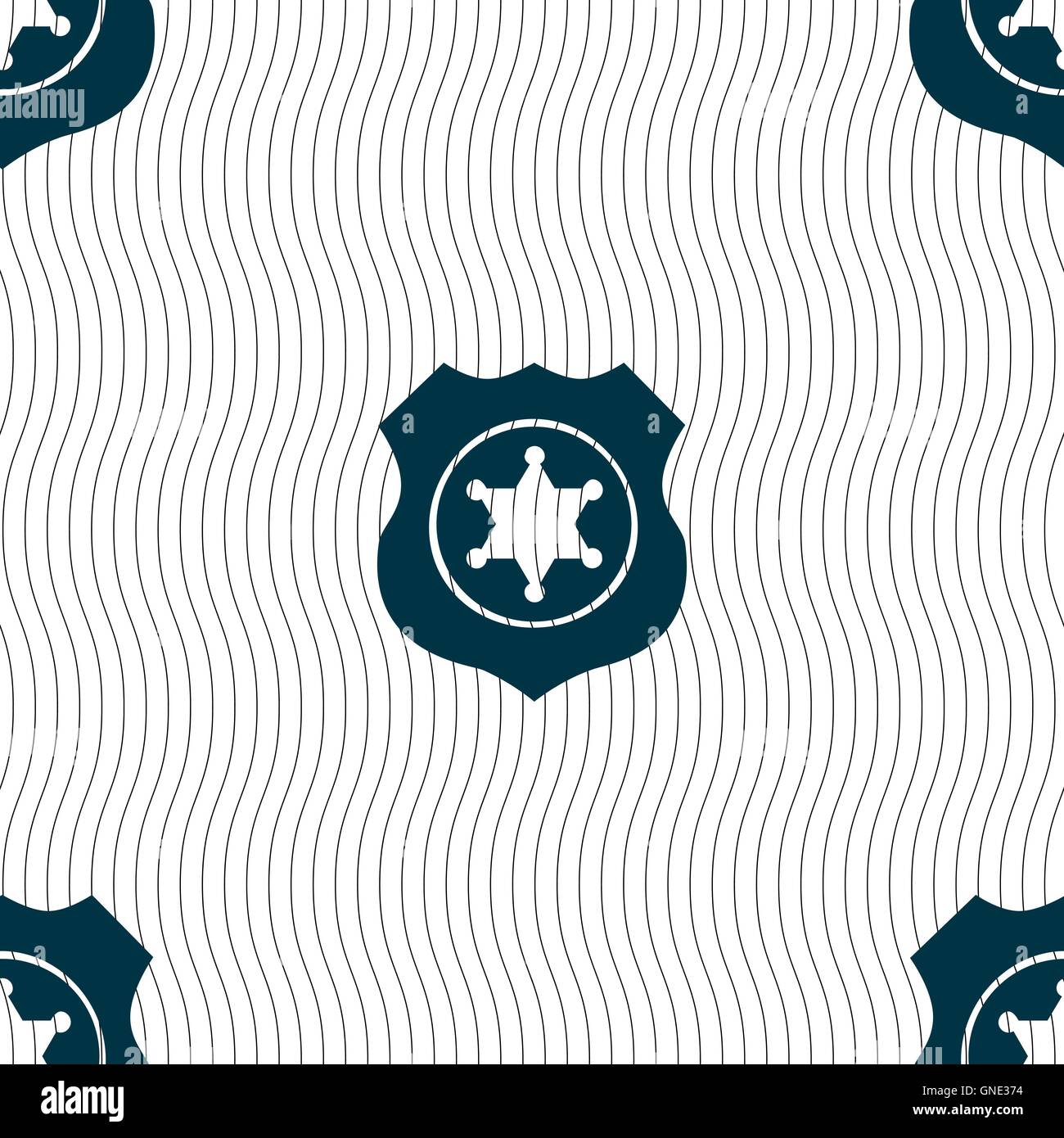 Sheriff, star icon sign. Seamless pattern with geometric texture ...