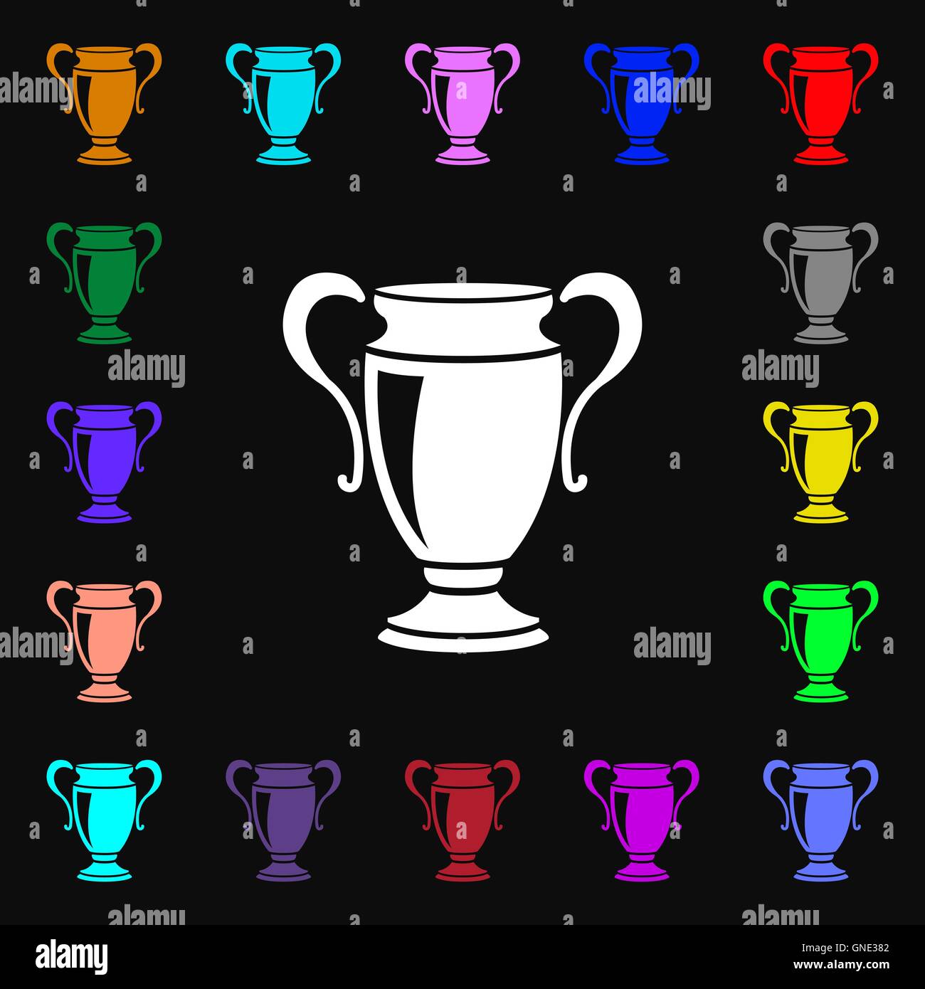Trophy icon sign. Lots of colorful symbols for your design. Vector ...