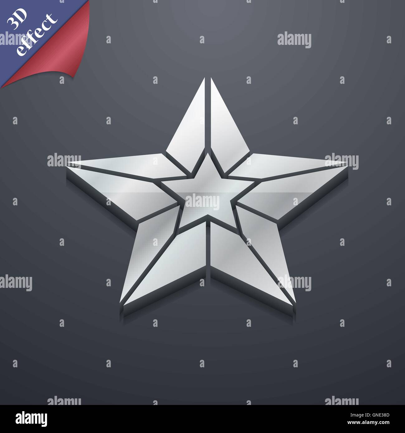 Star icon symbol. 3D style. Trendy, modern design with space for your ...