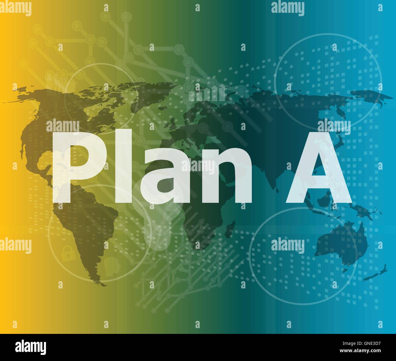 The word plan a on digital screen, business concept vector illustration ...
