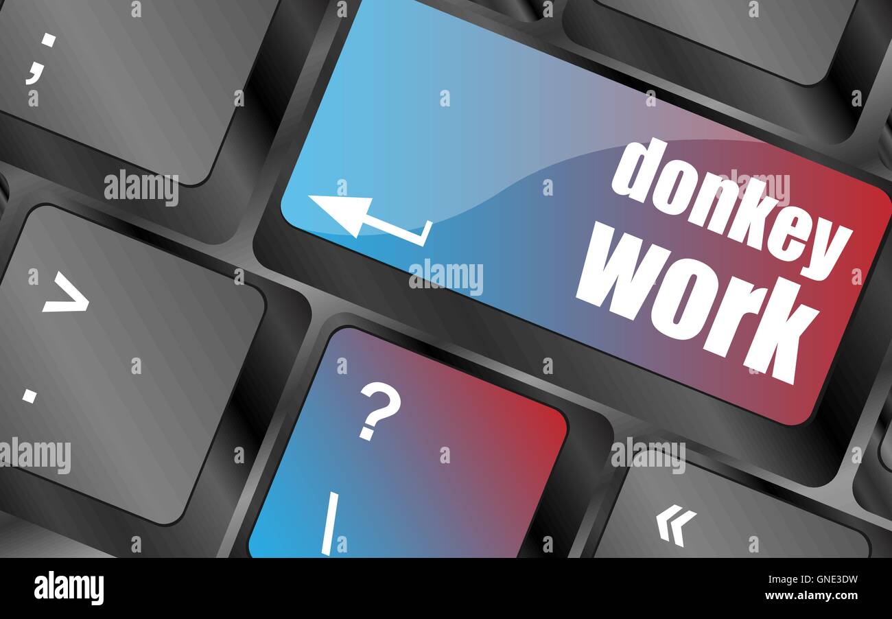 donkey work button on computer keyboard key vector , keyboard keys ...